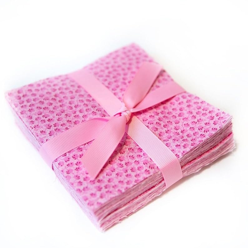 90 Pcs Fabric Strips Cute, Beautiful 100% Cotton Fabric Quilt Pink Tone-on-Tone, Width 5 inch Length 5 inch, Gift It's All Pink pre-Cut Charm Pack Squares, DIY Blanket