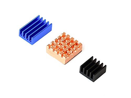 Waveshare Colorful Heat Sink Set Suitable for Raspberry Pi 4B/3B+ 2X Aluminum + 1x Copper with Gum