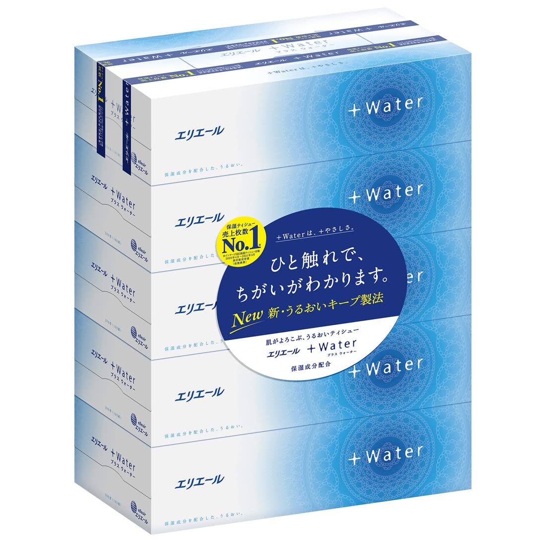 Daio Paper. Elleair Plus Water 5 Boxes Pack. 180 Pairs (360 Sheets).