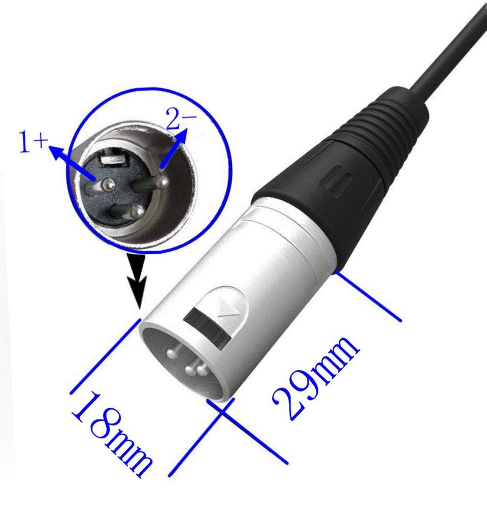 TANGSPOWER Charger 48v Output 54.6V 1.5A 48 Volt 3-pin XLR Male Plug for 54.6 Volt 13S 12Ah Lithium Battery Charger