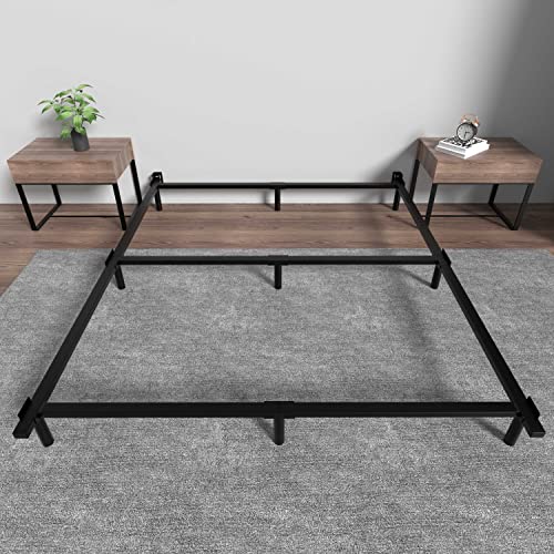 ANBLIZE King Size Bed Frame 7 Inch Heavy Duty Meta Bedframe for Box Spring and Mattress Set 9-Leg Weight Support 3000LBS Tool-Free Easy Assembly,Black