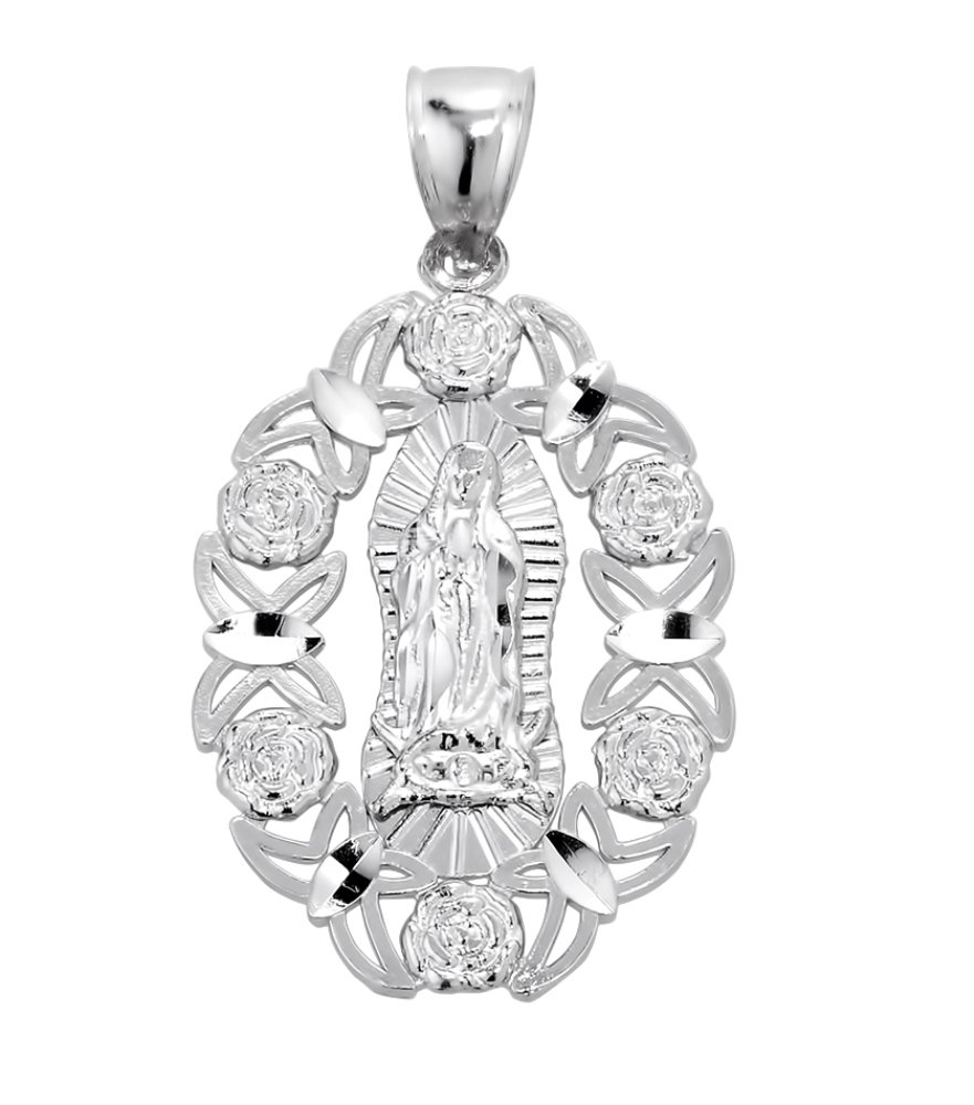 925 Sterling Silver Miraculous Medal Charm Blessed Our Lady of Guadalupe Pendant