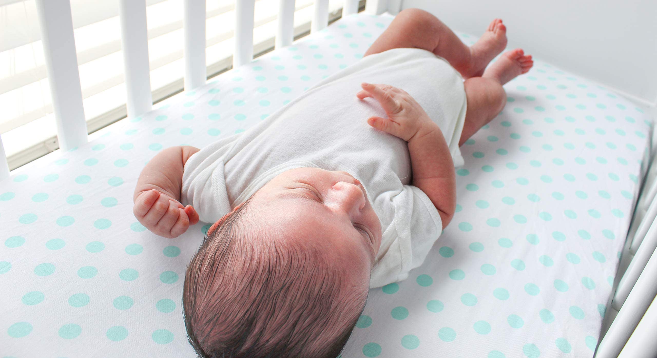 NODNAL CO. 3 Fitted Bassinet Sheets Mint Set Baby Girl/Boy - 100% Oeko-TEX Cotton - Gender Neutral Chevron Polka Dot Stripe Universal Fit - Cradle/Moses Basket Hourglass Oval Rectangle Mattress Sheet