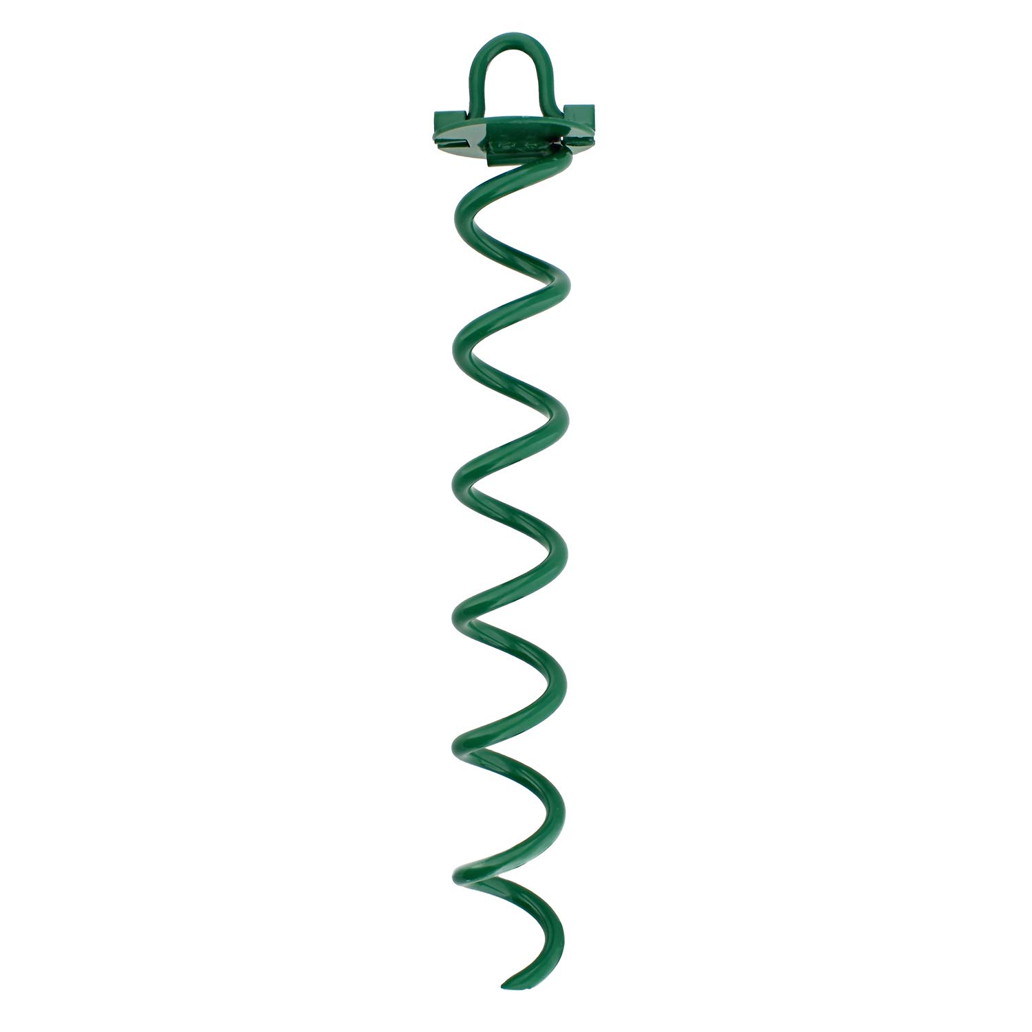 7Penn Ground Anchors Screw in 4 Pack - 16 Inch Green Spiral Dog Leash Ground Anchor Tie Down - Heavy Duty RV Canopy Stakes for High Wind Camping Tents with 475 lbs Pull Force