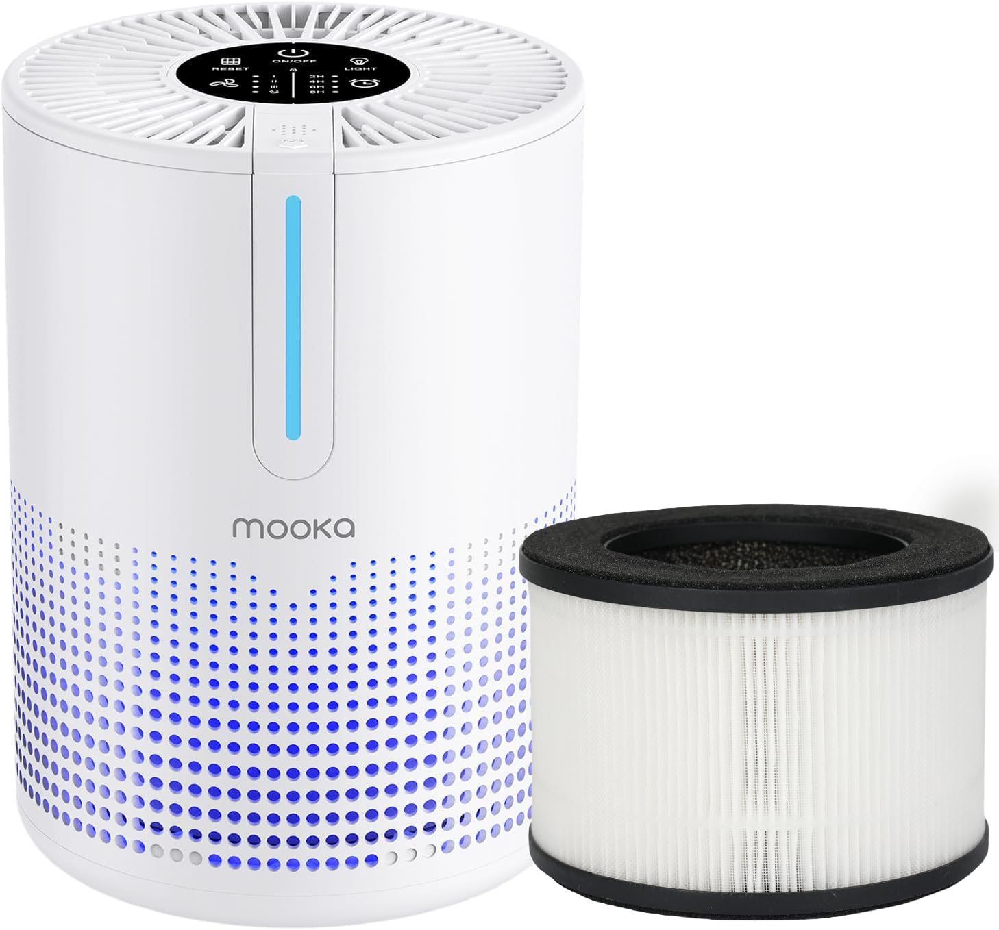 Air Purifiers for Bedroom Home with Extra 1 Filter, MOOKA HEPA H13 Filter Air Purifier with USB-C Cable for Smokers Pollen Pets Dust Odors in Office Car 300 Sq.Ft, Travel-size Desktop Air Cleaner