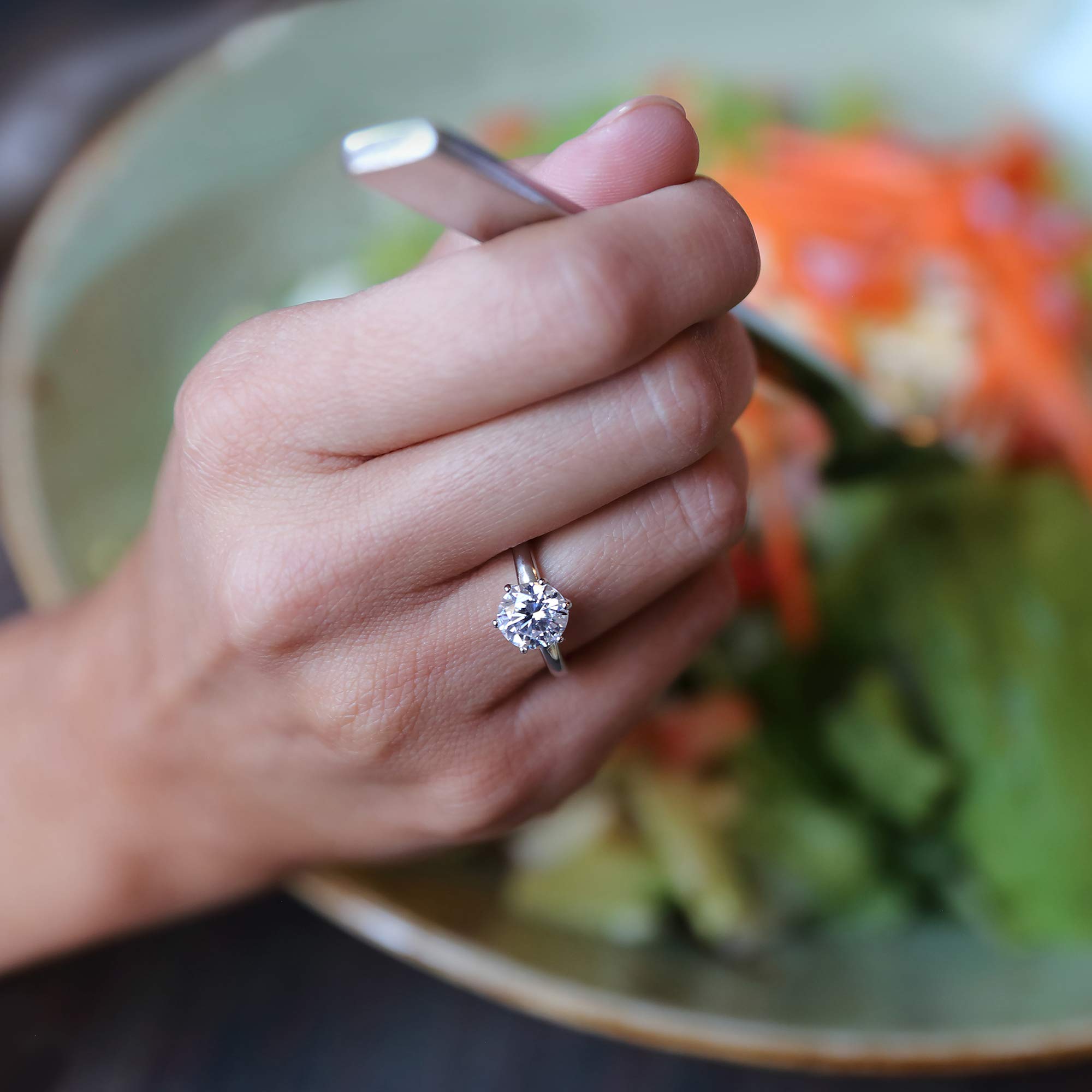 925 Sterling Silver Ring Round 1.5 carat CZ Stone 6 prong Classic Solitaire Wedding Engagement Ring 7.5MM (Size 5 to 10), 6
