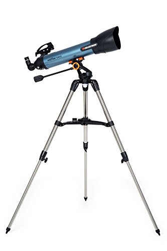 Celestron Inspire 100AZ Refractor Smartphone Adapter Built-In Refracting Telescope, Blue (22403)