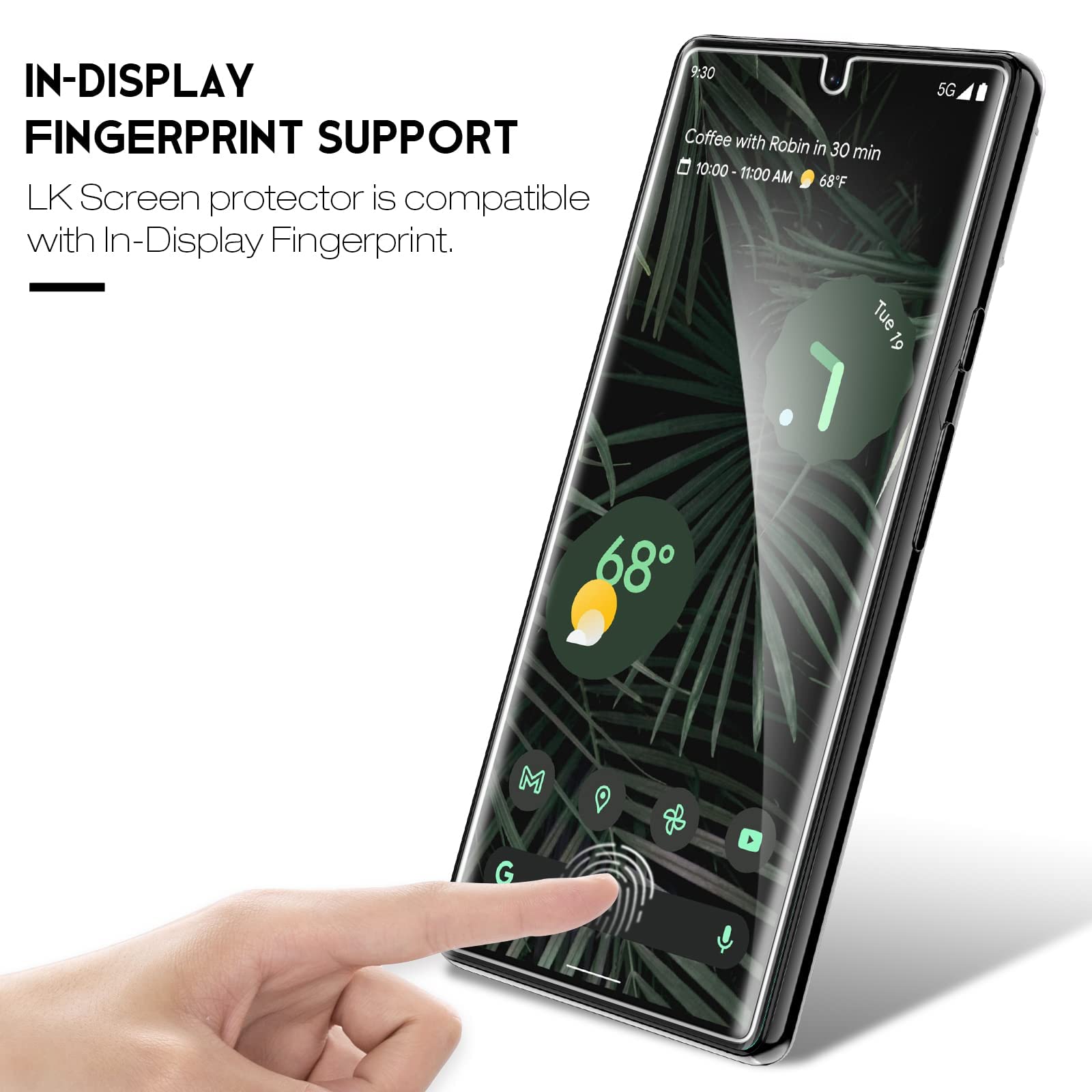 6 Pack LK 3 Pack Screen Protector + 3 Pack Camera Lens Protector for Google Pixel 5, Tempered Glass, Easy Frame Installation, HD Ultra-Thin