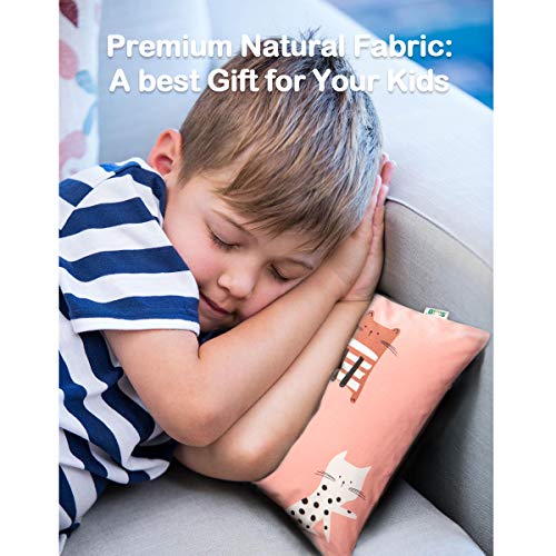 Sivio Toddler Pillowcases Ultra Soft 100% Cotton Bedding Pillow Case Cover for Child,Pink Cat 14"x19" for 13"x18",12"x16" Pillow