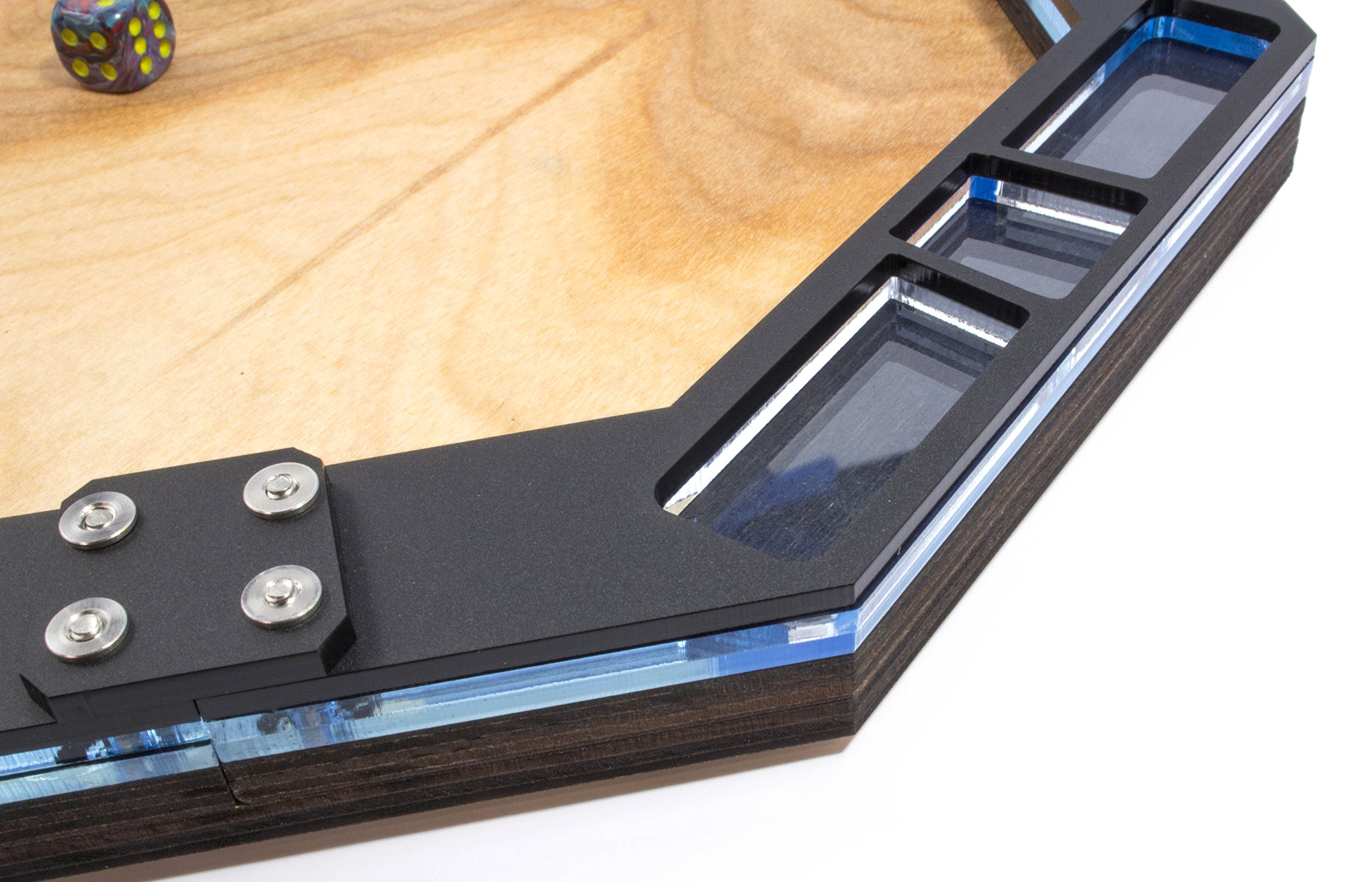 C4Labs Dice Tray~10" Octagon-Plain Wood Design, for Games, Gaming