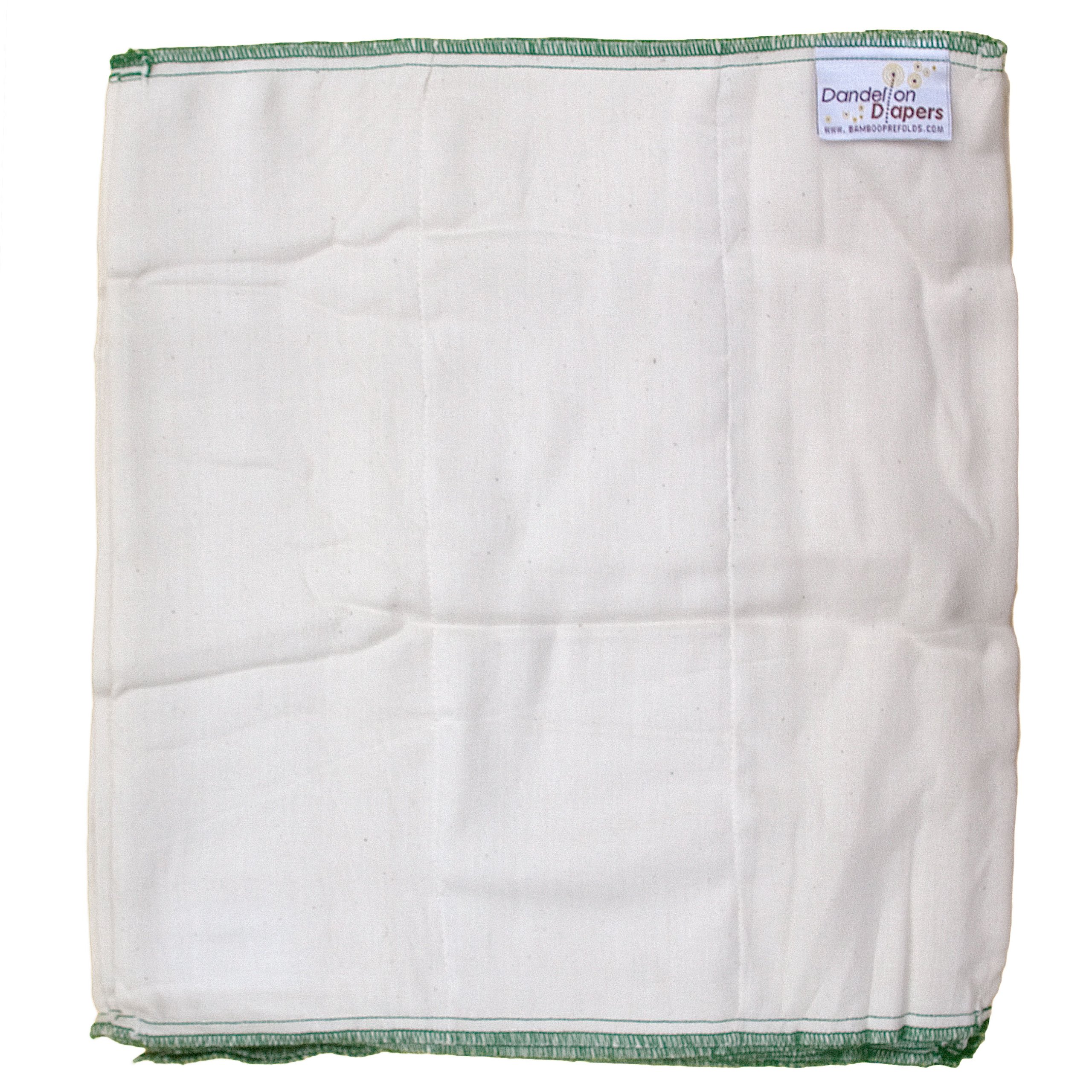 Dandelion Diapers Prefold Cloth Diapers Made from Viscose Bamboo and Cotton Blend Versatile Baby Diaper, 6 Count - Size 3 Infant Pinless Prefold