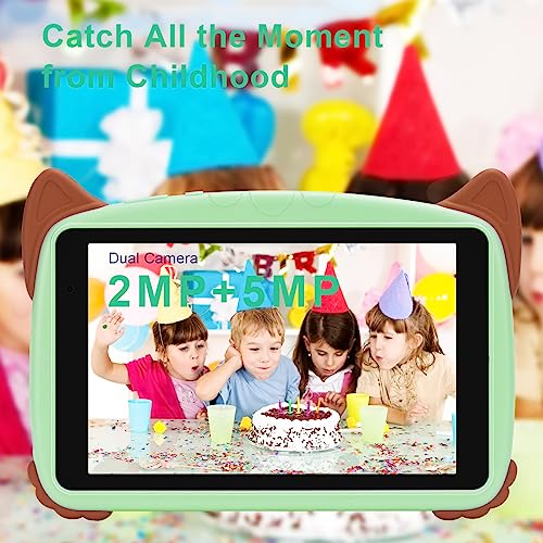 8 Inch Kids Tablets, Toddler Baby Android 12 Dual Cameras 32GB ROM 32GB Expandable Kids Edition Learning WiFi Children Tablets