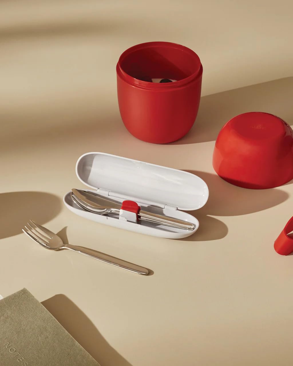 Alessi SA04S3 G Food à Porter Travel Cutlery Set: Spoon, Fork, Knife in 18/10 Stainless Steel, One size, steel