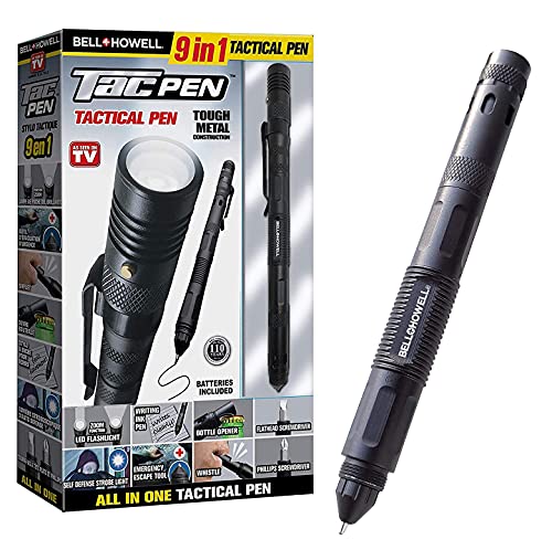 Bell+Howell Tac Pen Multitool - Aluminum – Outdoor and Indoor Tactical Gear – Glass Breaker +LED Flashlight +Screwdriver + Bottle Opener – As Seen On TV