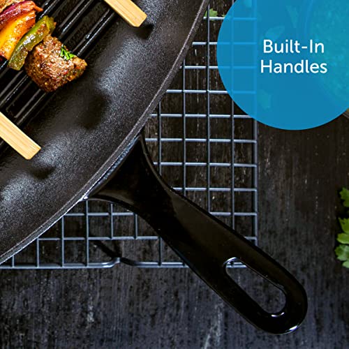 BK Bourgogne Enameled Cast Iron Induction Nonstick Grill Pan, PFAS Free, Dishwasher Safe, Jet Black