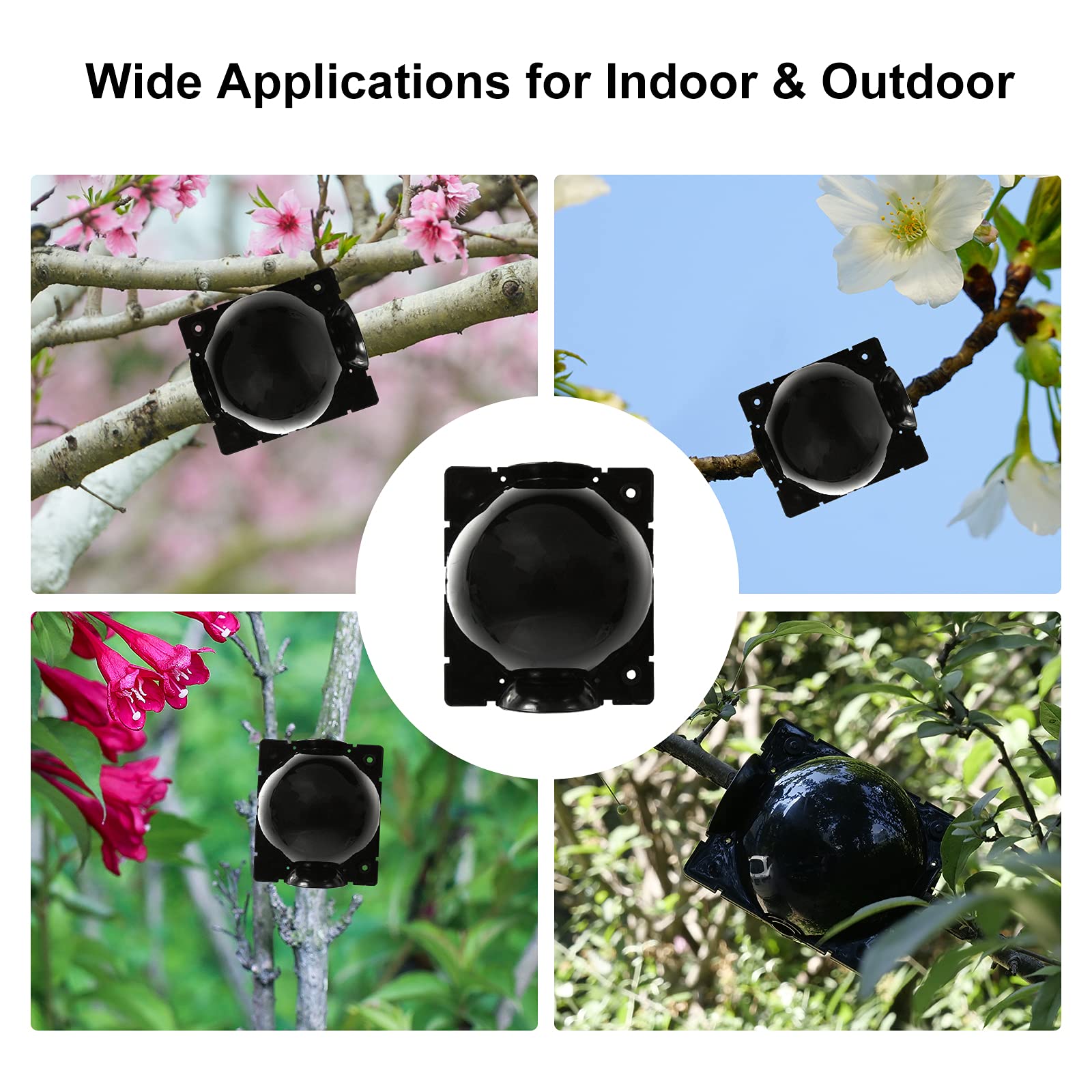 9pcs Plant Rooting Ball, Plant Root Device Growing Box, Assisted Cutting High-Pressure Propagation Ball, Reusable Grafting Controller Air-Layering for Plants Asexual Reproduction(3L+3M+3S, Black)