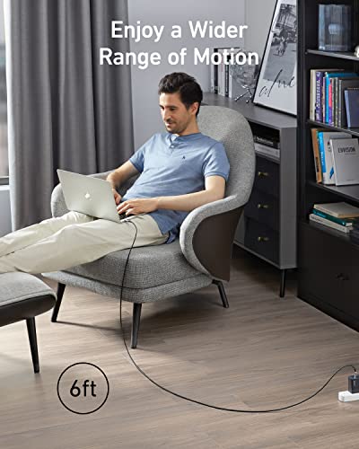 Anker 765 USB C to USB C Cable (240W 6ft Nylon), USB 2.0 Fast Charging USB C Cable for iPhone 15/15Pro/15Plus/ 15ProMax, MacBook Pro 2021, iPad Pro, iPad Air 4th, Samsung Galaxy S23+/S23 Ultra