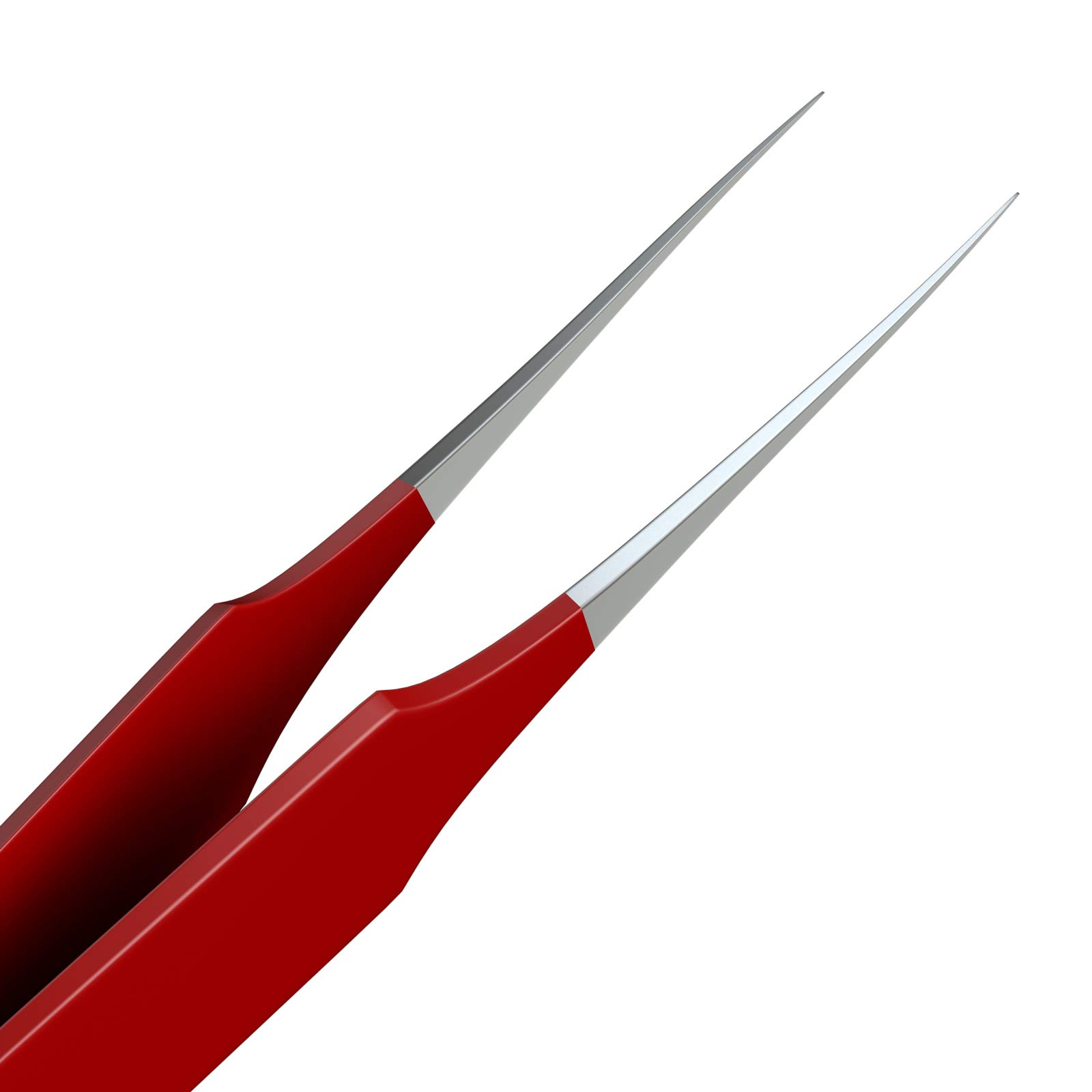 Ingrown Hair Tweezers | Pointed Tip | Red | Precision Stainless Steel | Extra Sharp and Perfectly Aligned for Ingrown Hair Treatment & Splinter Removal For Men and Women | By Tweezees