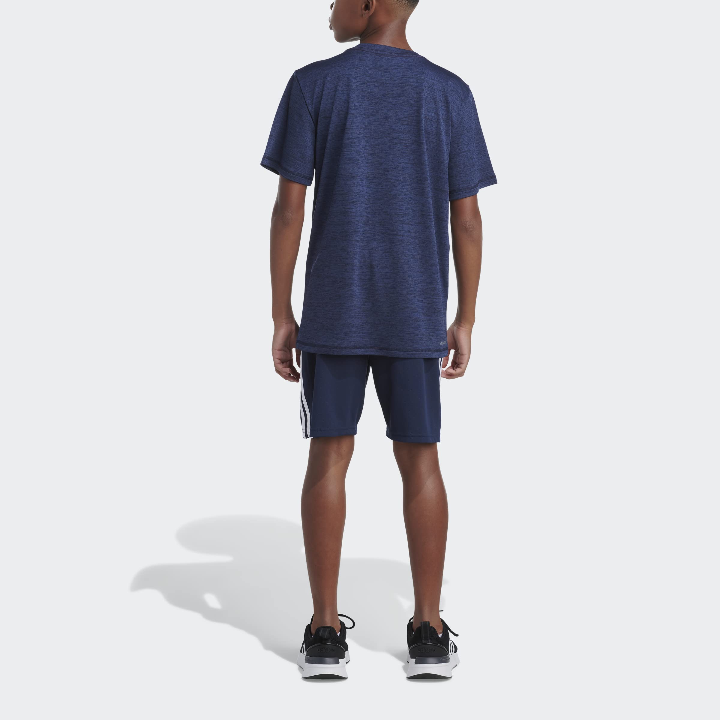adidas boys Short Sleeve Aeroready® Bos Toss Tee T Shirt, Collegiate Navy Heather, X-Small US