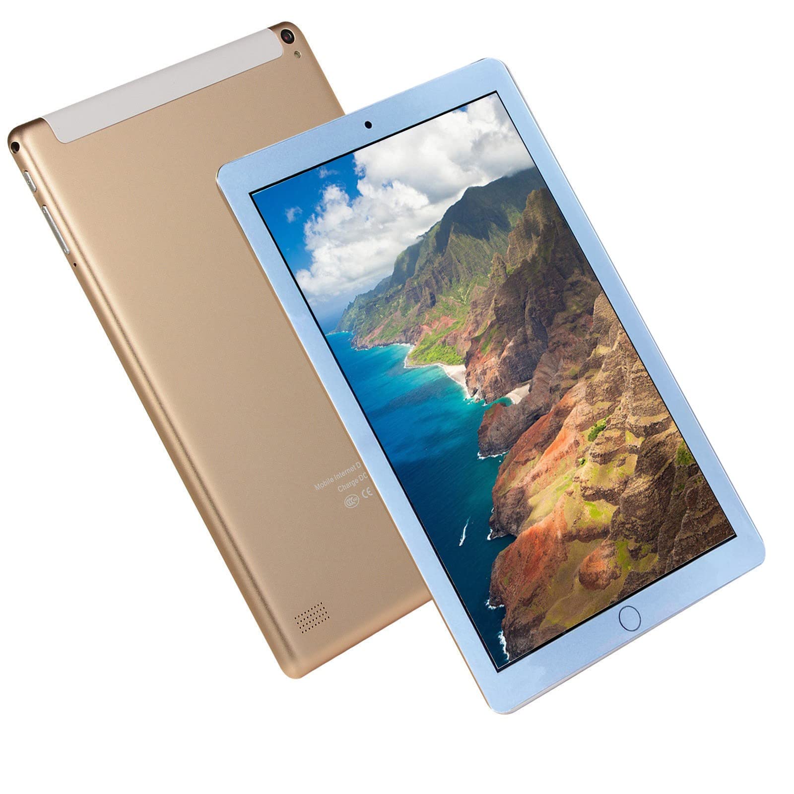 Android Tablet 10.1 Inch Tablet, 512GB Expand, 2MP Camera, Eight-Core Processor, 1GB+16GB RAM, Unlocked Phablet Built-in WiFi Blue-Tooth GPS, 4000MAH Battery, IPS HD Touch Screen (Gold)