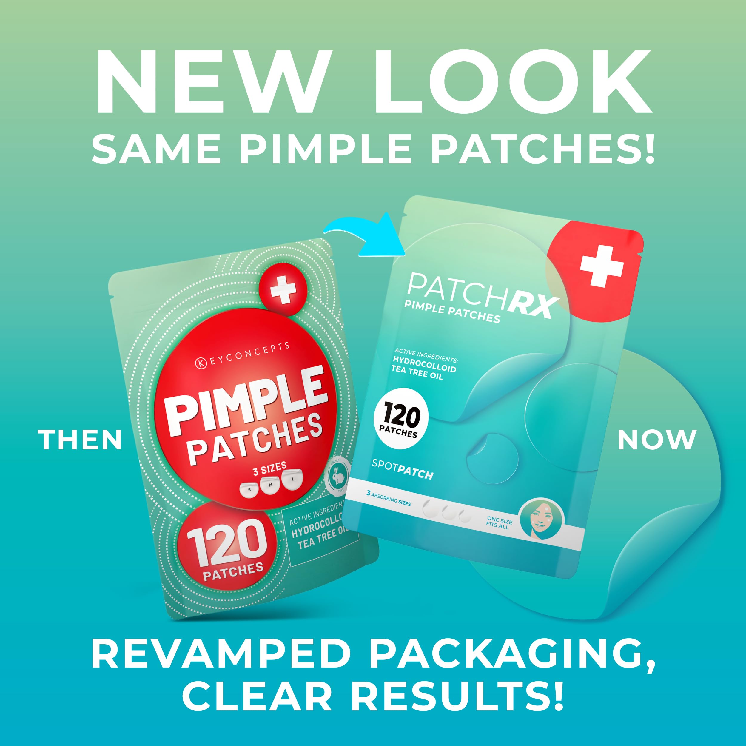 Pimple Patch Acne Treatment (Tea Tree Oil) - 120 Count, Acne-Healing Hydrocolloid Bandages (3 Sizes), Discreet Acne Dots Hydrocolloid Acne Patch, Pimple Patches, Acne Patches for Face & Body Acne