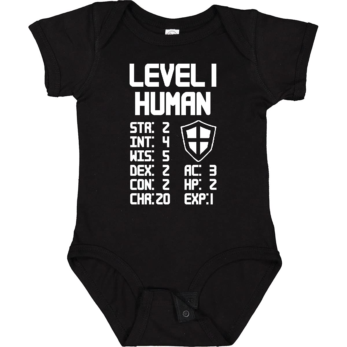 inktastic Level 1 Human Baby Bodysuit 6 Months 0040 Black 28f5f