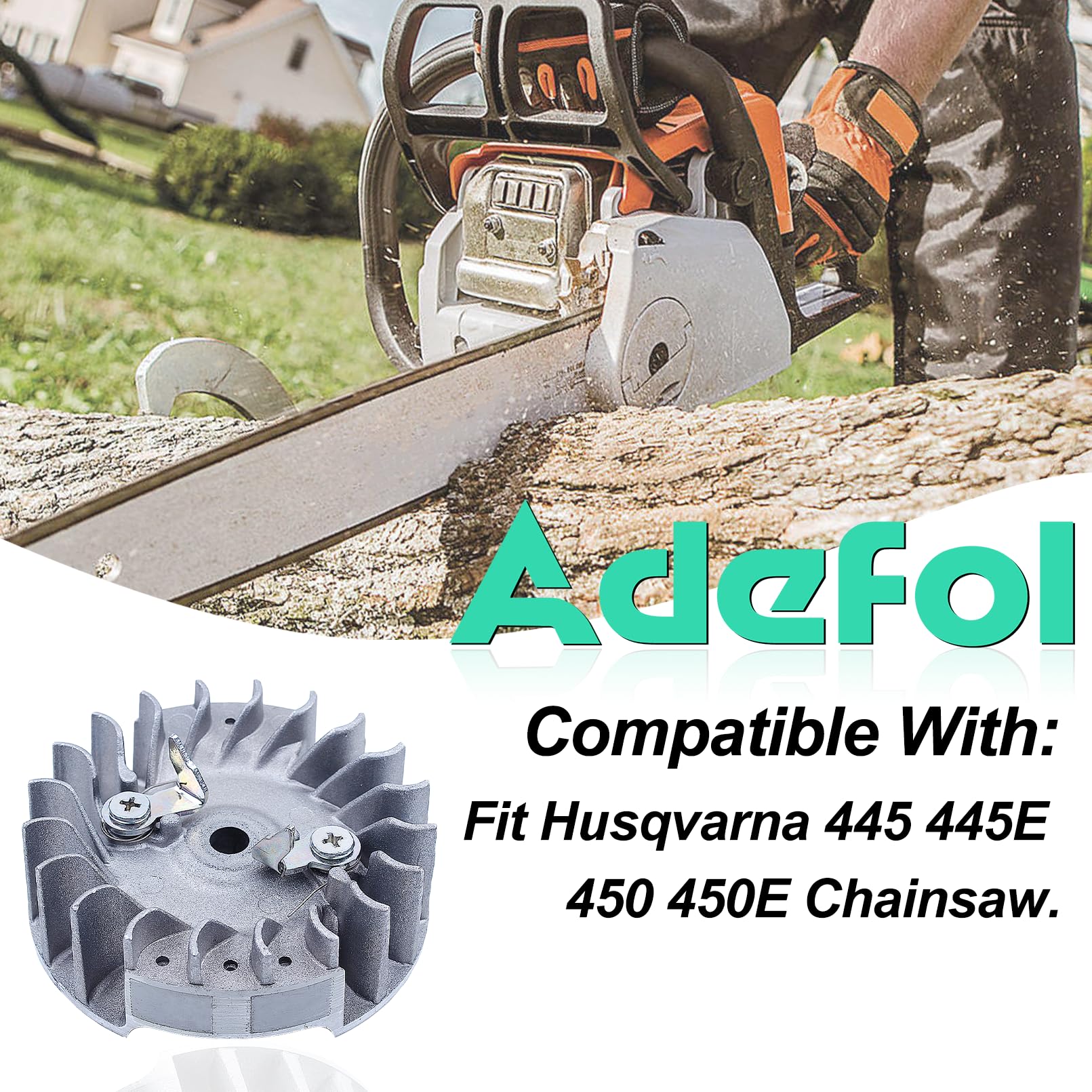 Adefol Flywheel Assembly for HUSQVARNA 445 445E 450 450E Gas Chainsaw #544 11 18-01