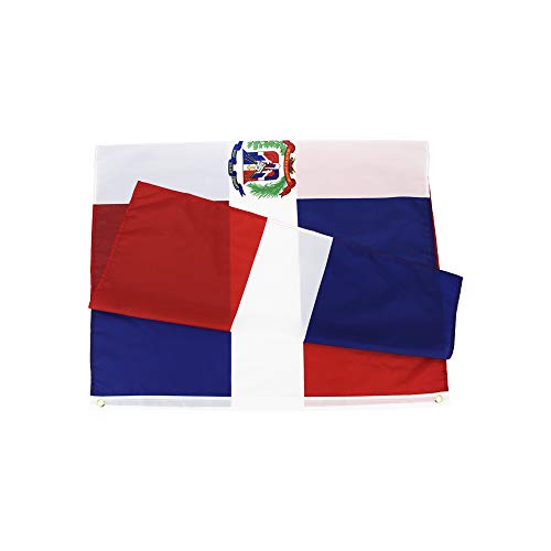 ANJOR Dominican Republic Flag 3x5Fts - Dominican Flags With Brass Grommets 3 X 5 Ft