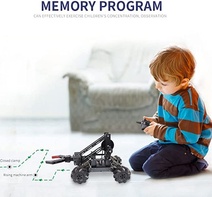 AIROKA Robot Arm Kits and Remote Control Excavator ,2-in 1 Science Kits,Promotes Kids' Interest in STEM,Electronic Programming Toy DIY Robotics, for Kids Age 8-12, for Boys/Girls.
