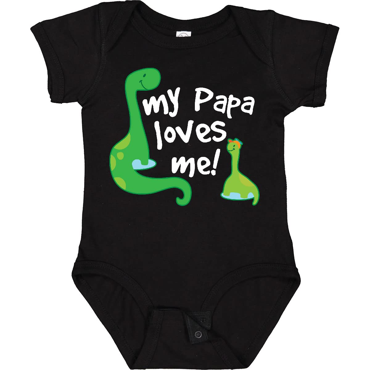 inktastic My Papa Loves Me Dinosaur Baby Bodysuit 6 Months 0040 Black 2698e