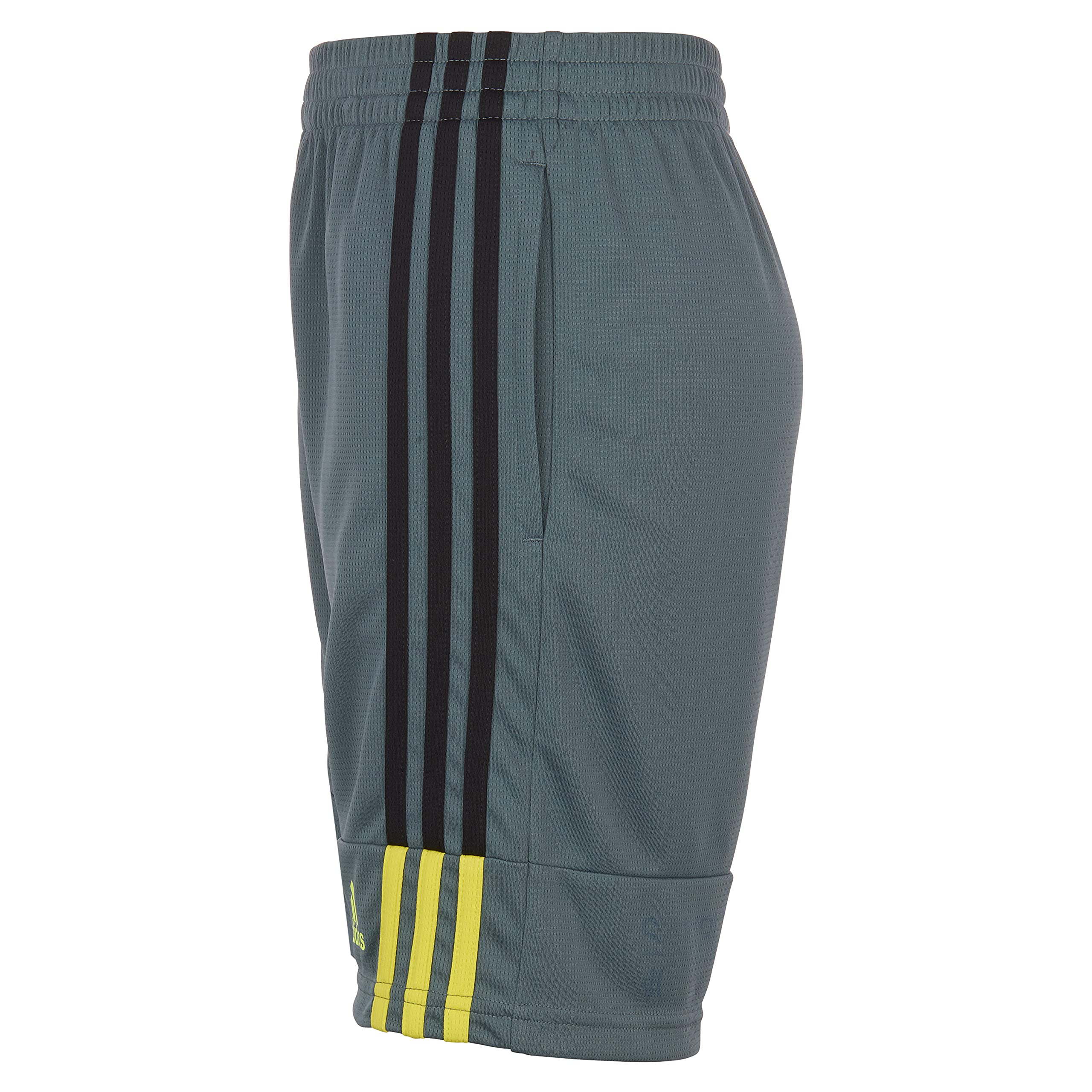 adidas Boys' Clashing 3-Stripes Shorts, Blue Oxide, Medium (10/12)