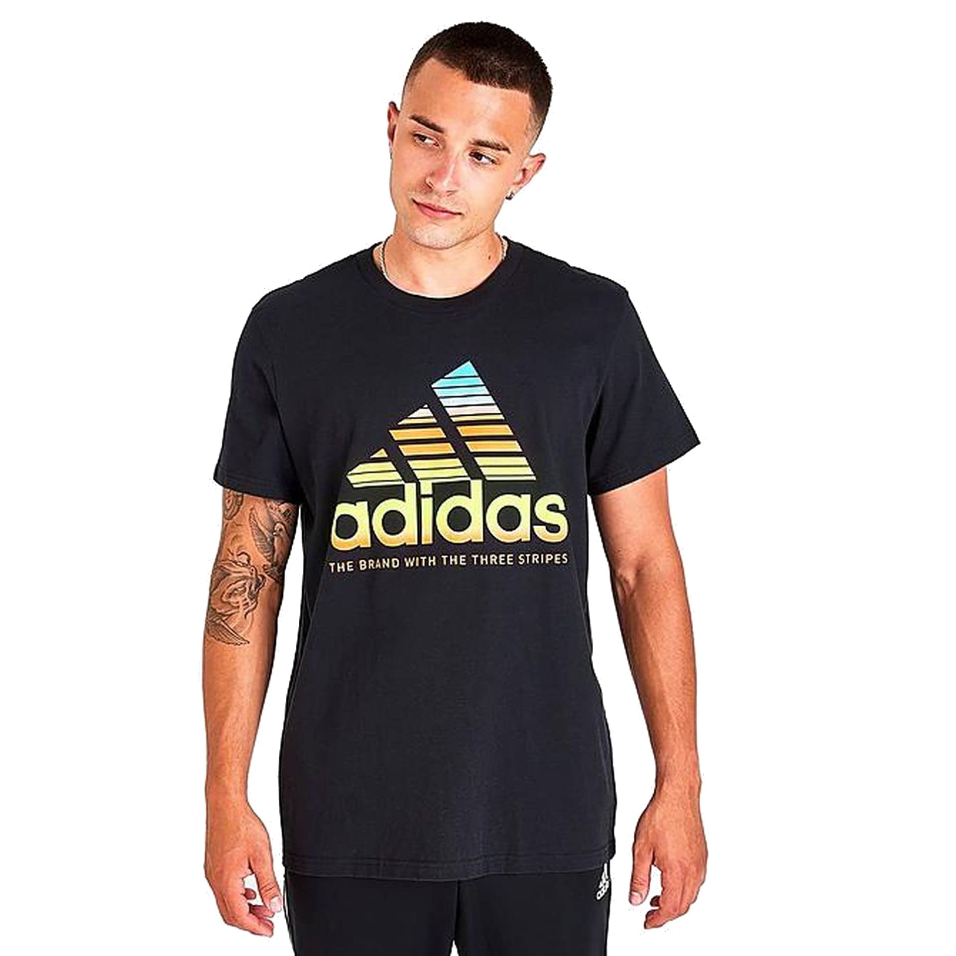 adidas Men's Badge of Sport Gradient Graphic T-Shirt (X-Large, Black)