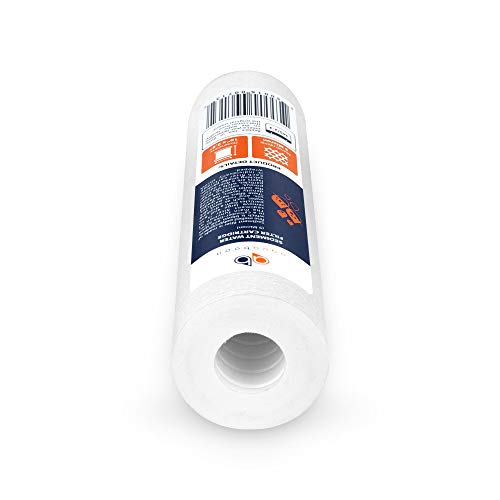Aquaboon 10" x 2.5" Replacement Water Filter Set of 1 Carbon and 1 Sediment, 5 Micron 10 inch Cartridges, Compatible with DWC30001, WFPFC8002, FXWTC, WHEF-WHWC, WHKF-WHWC, Pentek DGD, RFC