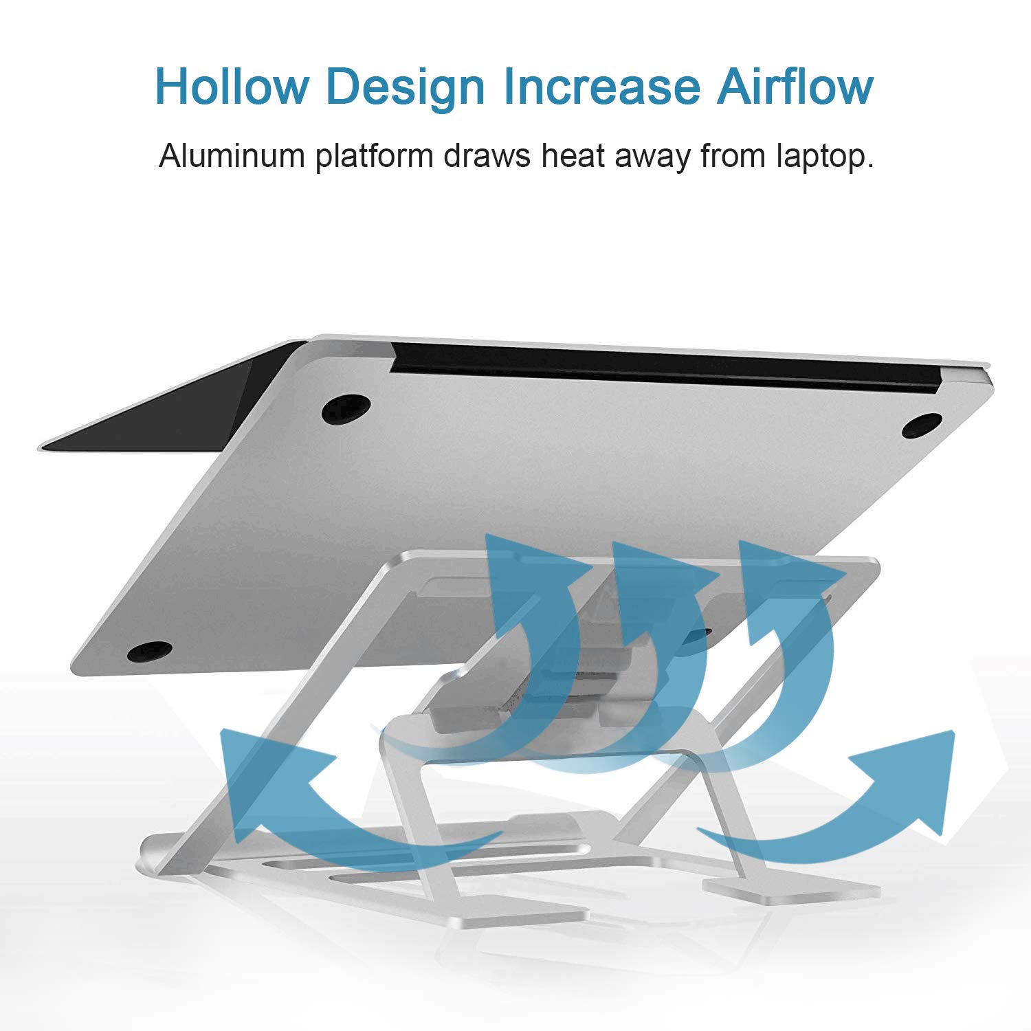 Adjustable Laptop Stand,Ventilated Portable Ergonomic Notebook Riser for Desk,Multi-Angle Adjustable Portable Anti-Slip Mount for MacBook, Surface Laptop, Notebook, 10"-17" Tablet