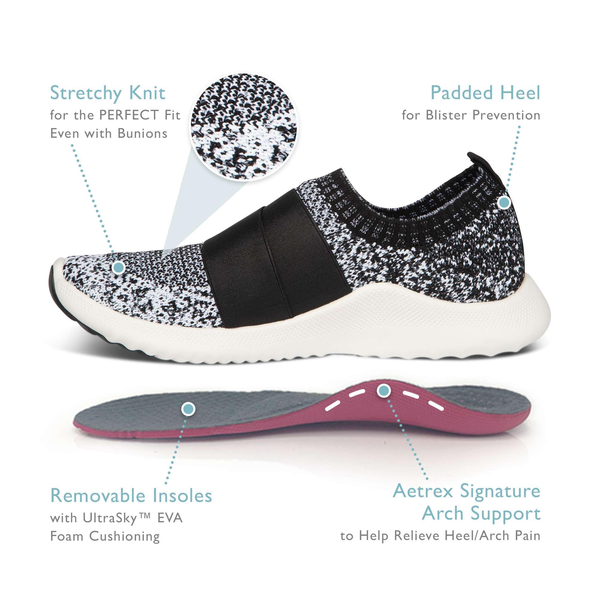 Aetrex Women's Allie Arch Support Sneakers - Plantar Fasciitis Orthopedic Sneakers Camo