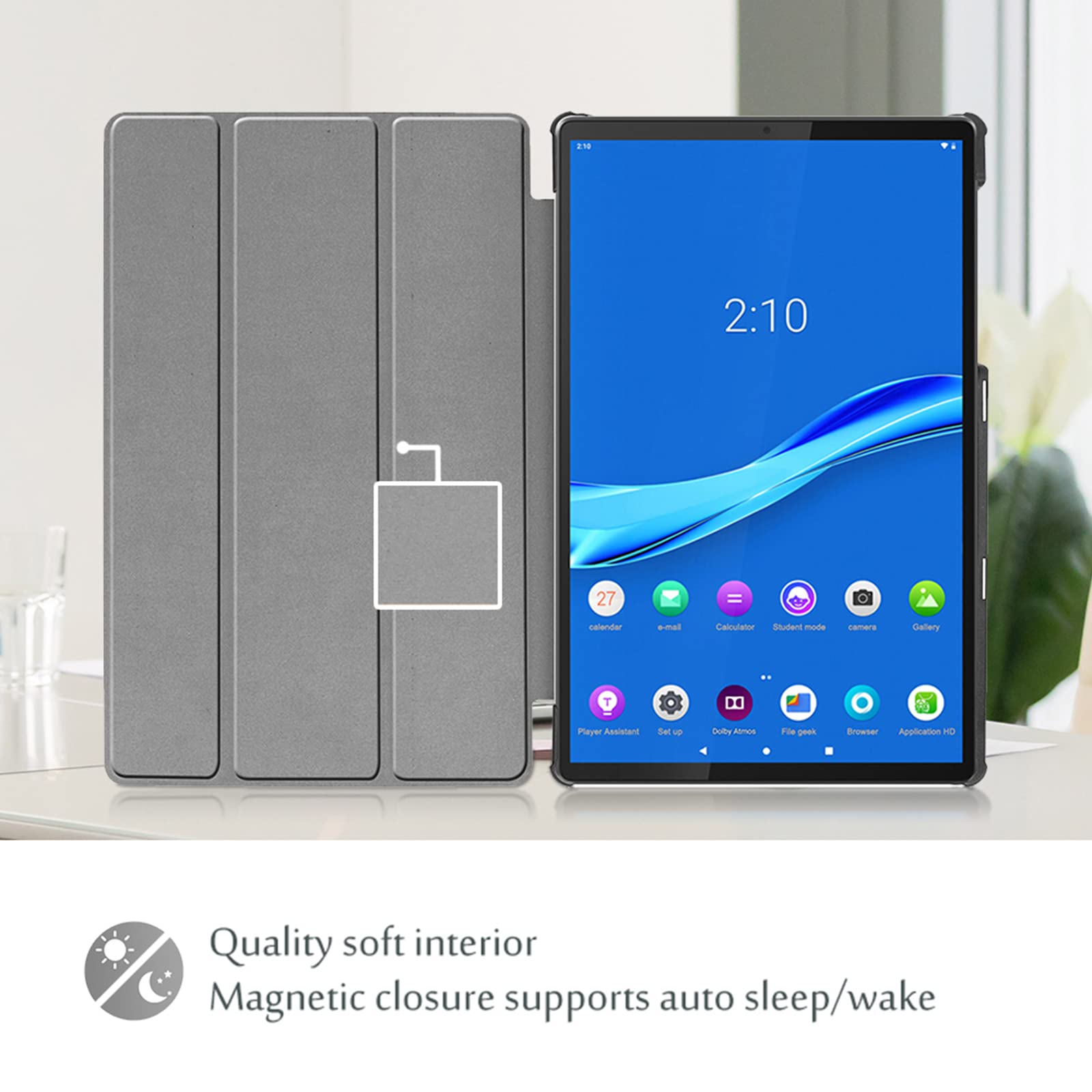 ProCase for Lenovo Tab K10 2021/M10 FHD Plus Case 10.3 Inch (2020 2nd Gen), Slim Smart Cover Stand Hard Shell Case for 10.3" Tab K10 TB-X6C6L TB-X6C6F TB-X6C6X/M10 Plus FHD TB-X606F TB-X606X –Black