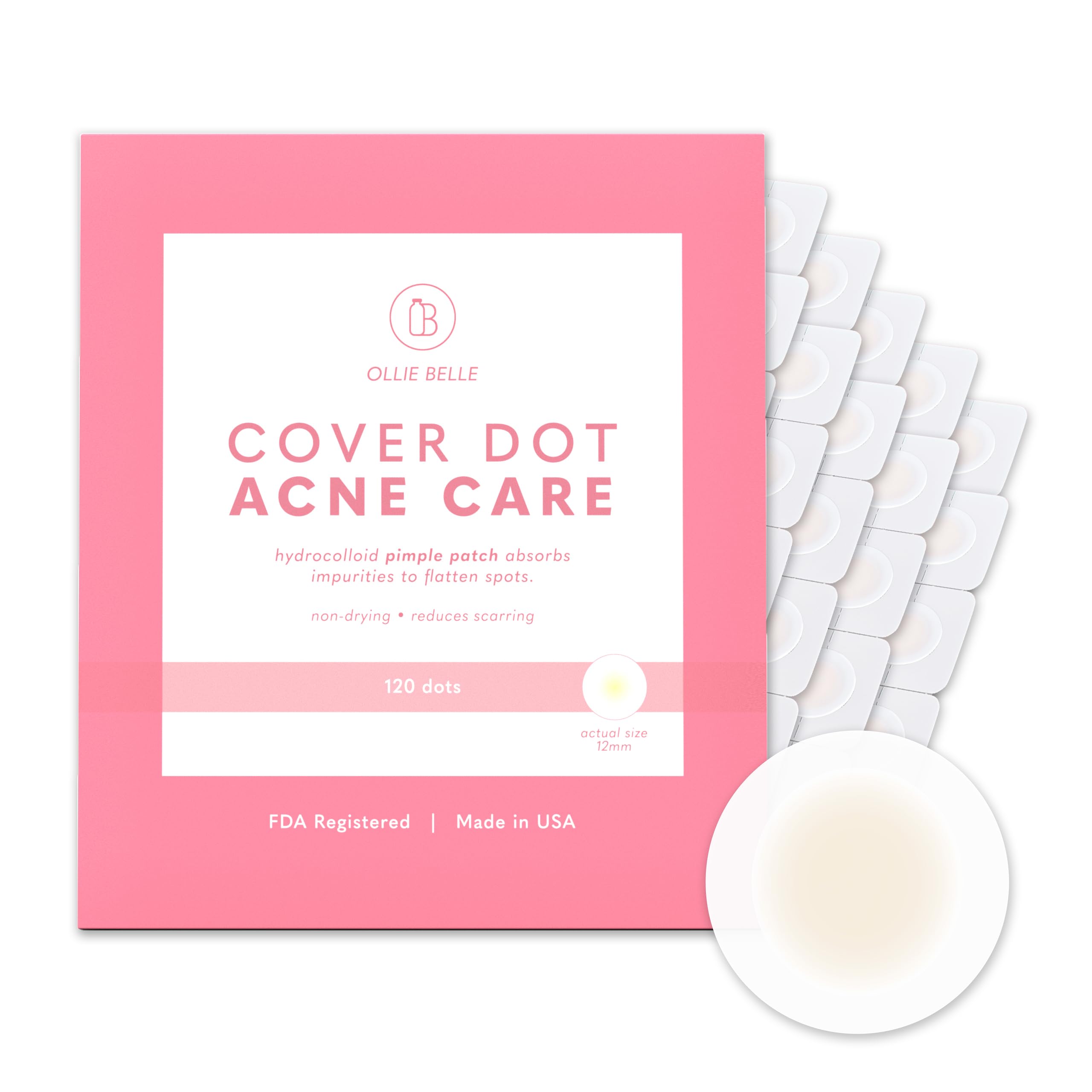 SMARTMED Cover Dot Acne Care (120 Dots) Skin Blemish Treatment with Hydrocolloid | Clear, Waterproof Patch | Oil and Pimple Absorbing | Made in USA