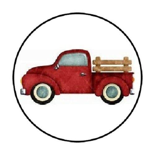 48 pcs Old RED Truck.ā Stickers Envelope Seals Labels Round Tags, Stamps Sticker for Gift Cards, Envelopes, Boxes for Holiday, Birthday, Christmas