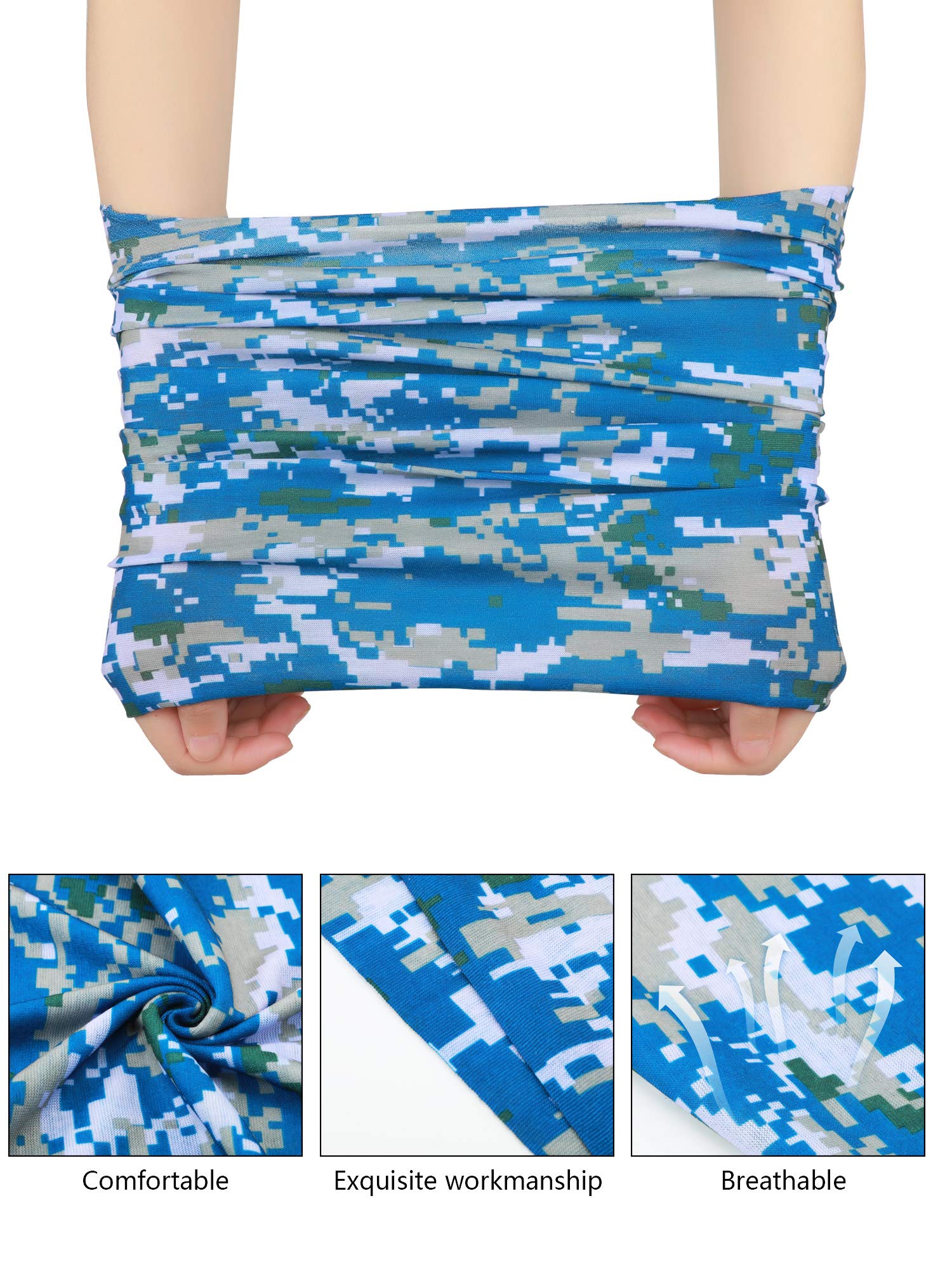 8 Pieces Summer UV Protection Neck Gaiter Scarf Balaclava Breathable Face Cover Scarf