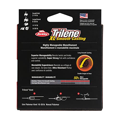 Berkley Trilene® XL®, Clear, 14lb | 6.3kg, 300yd | 274m Monofilament Fishing Line, Suitable for Freshwater Environments