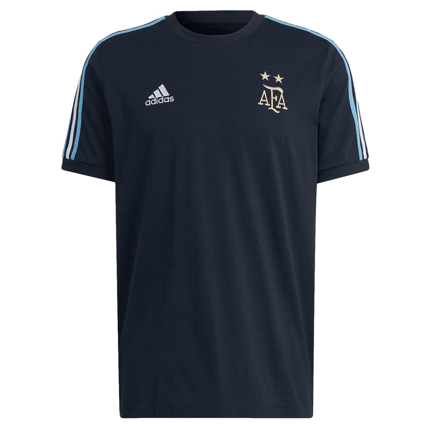 adidas Men's Soccer Argentina DNA 3-Stripe Tee (as1, Alpha, m, Regular, Regular, Medium) Navy