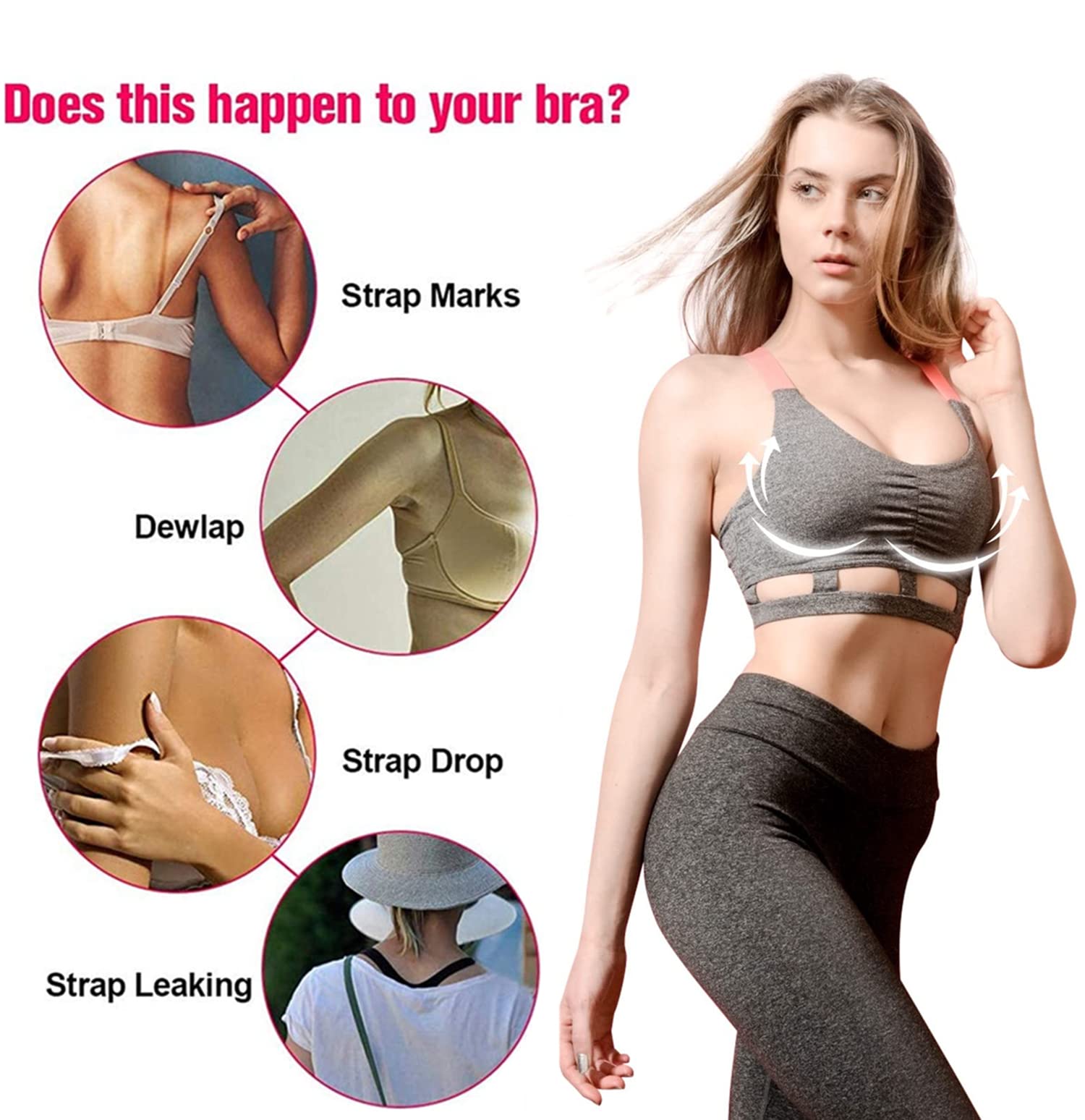 Adhesive Bra, Breast Lift Strapless Backless Silicone Minimizer Bra Nippless Covers Push Up Self Invisible Sticky Bra for Women (C/D Cup)