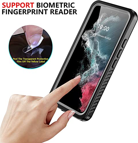 ANTSHARE Designed Samsung Galaxy S22 Case with Screen Protector,Samsung S22 Case Waterproof Shockproof Full Body Heavy Duty Protective Case for S22 5G (2022) Black/Clear