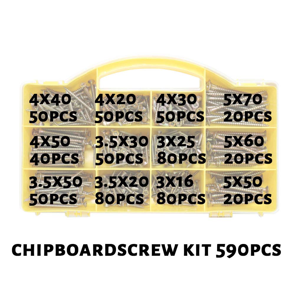 T.K.Excellent Box of 590 CE Bichromated Countersunk Head Screws