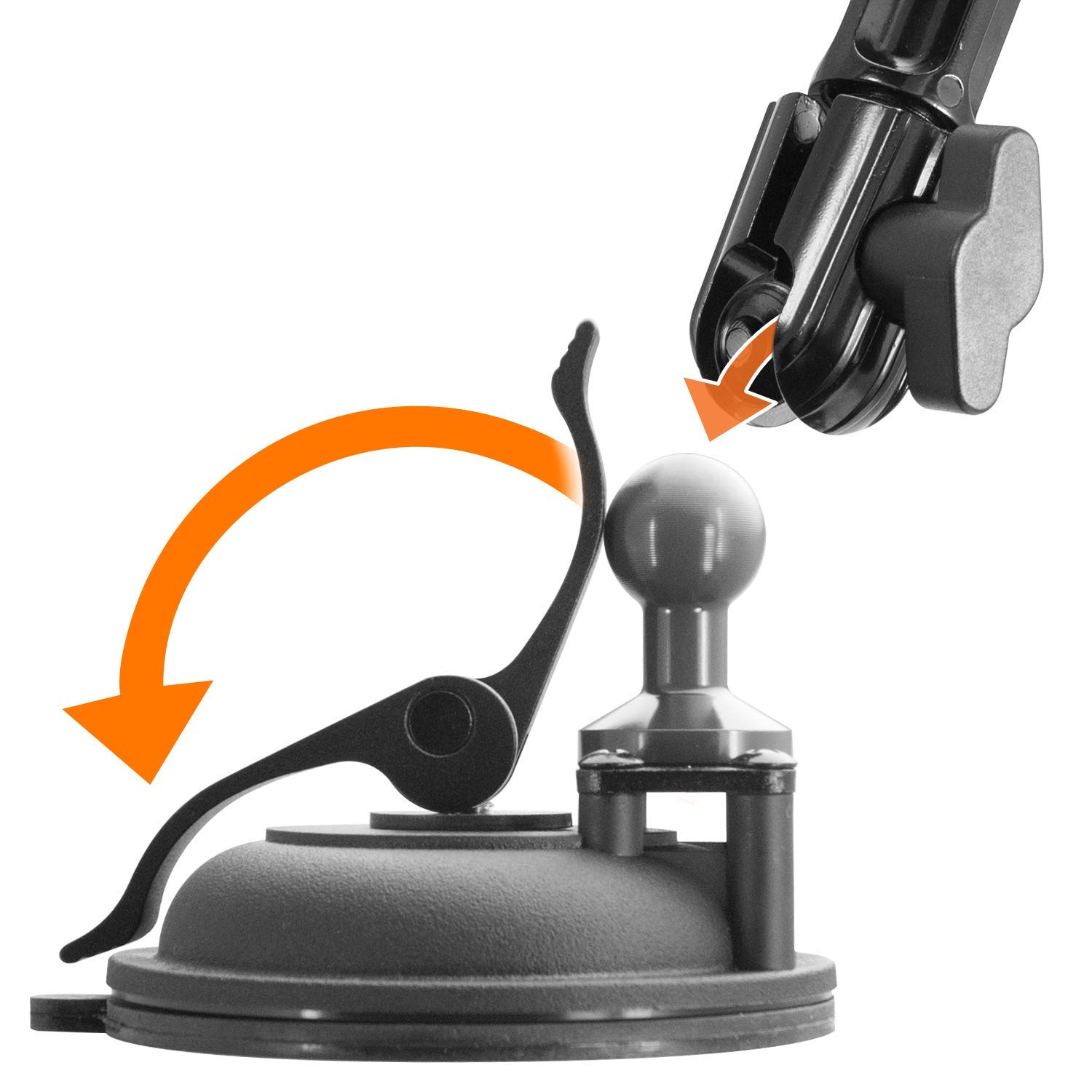 iBOLT TabDock FixedPro 360 Suction- Heavy Duty Metal 8" Multi-Angle Mount for All 7" - 10" Tablets (iPad, Nexus, Samsung Tab) for Commercial Vehicles, Trucks, and ELD Devices
