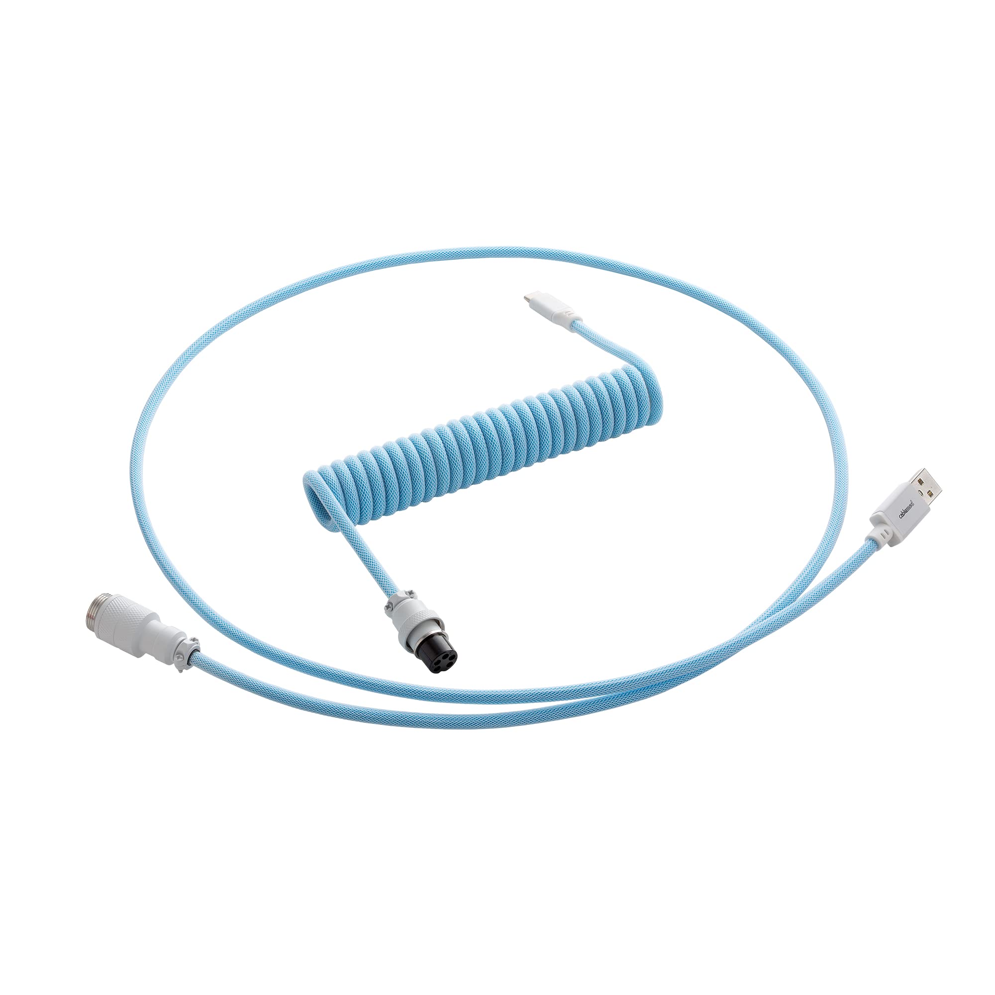 CableMod Pro Coiled Keyboard Cable (Midnight Black, USB A to USB Type C, 150cm)