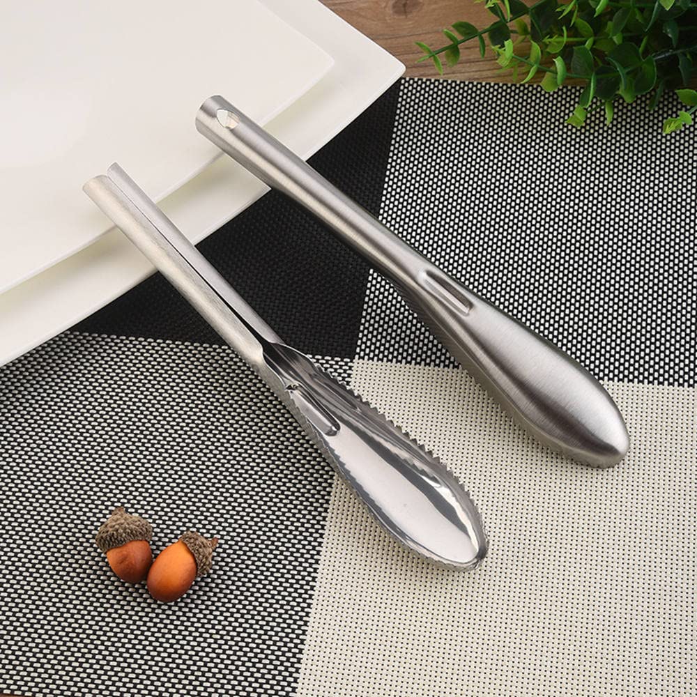 ADORAMBLING 2 Pieces Fish Scaler Tool Stainless Steel Fish Scaler Remover No Mess - Portable Fish Scale Remover Fish Descaler Tool - Durable Fish Scraper Fish Cleaner Tool for Fish Scaling Cleaning
