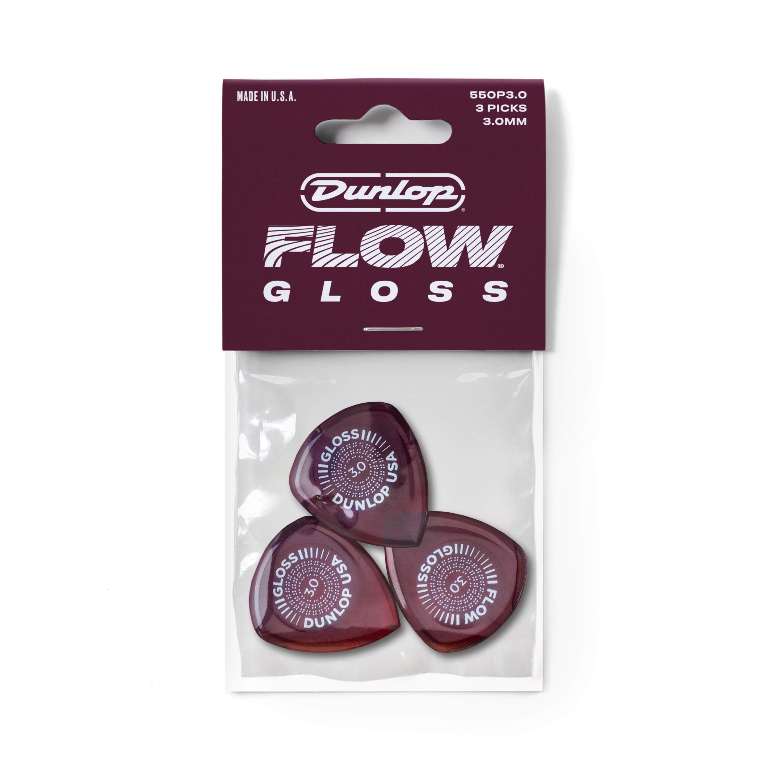 Dunlop Flow Gloss 3.0mm Guitar Picks-3 Pack