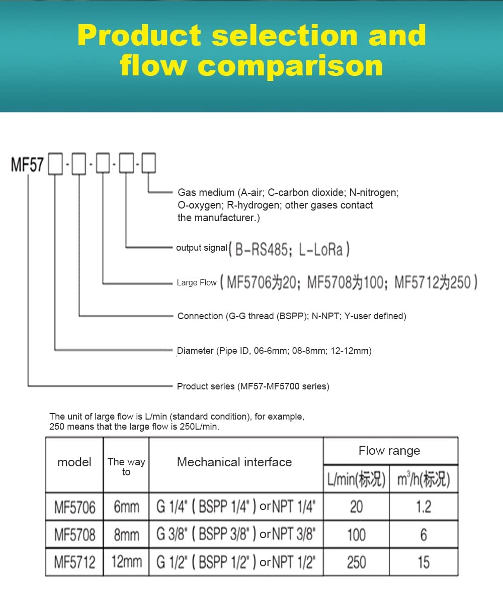 cjc Digital Gas Flow Meter Tester, Portable Gas Mass Air Nitrogen Oxygen Flow Rate Meter (MF5706 (0-20L/min))