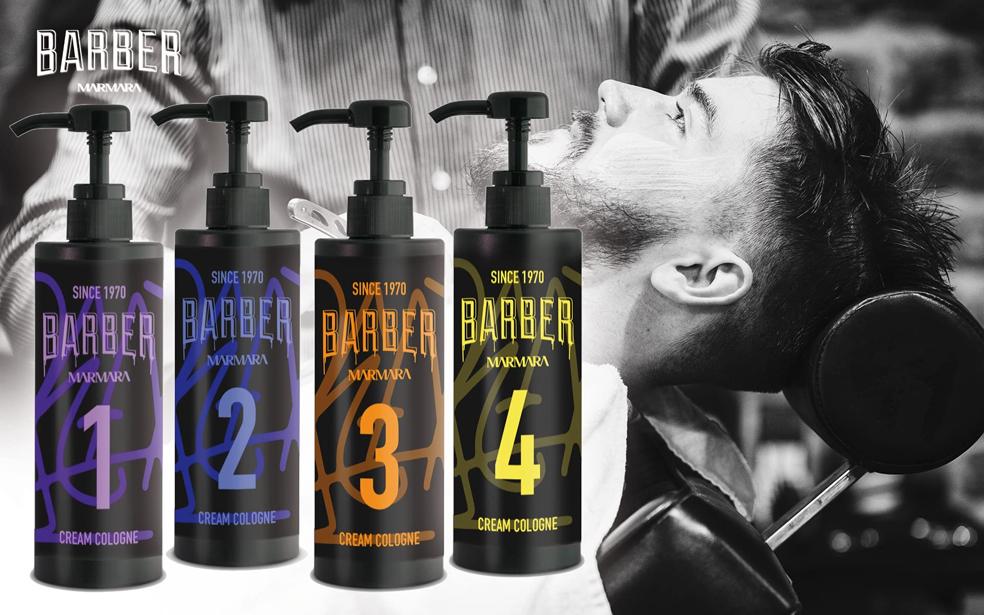 Marmara Barber Cologne - Best Choice of Modern Barbers and Traditional Shaving Fans Glass Bottle (500 ml, No3)